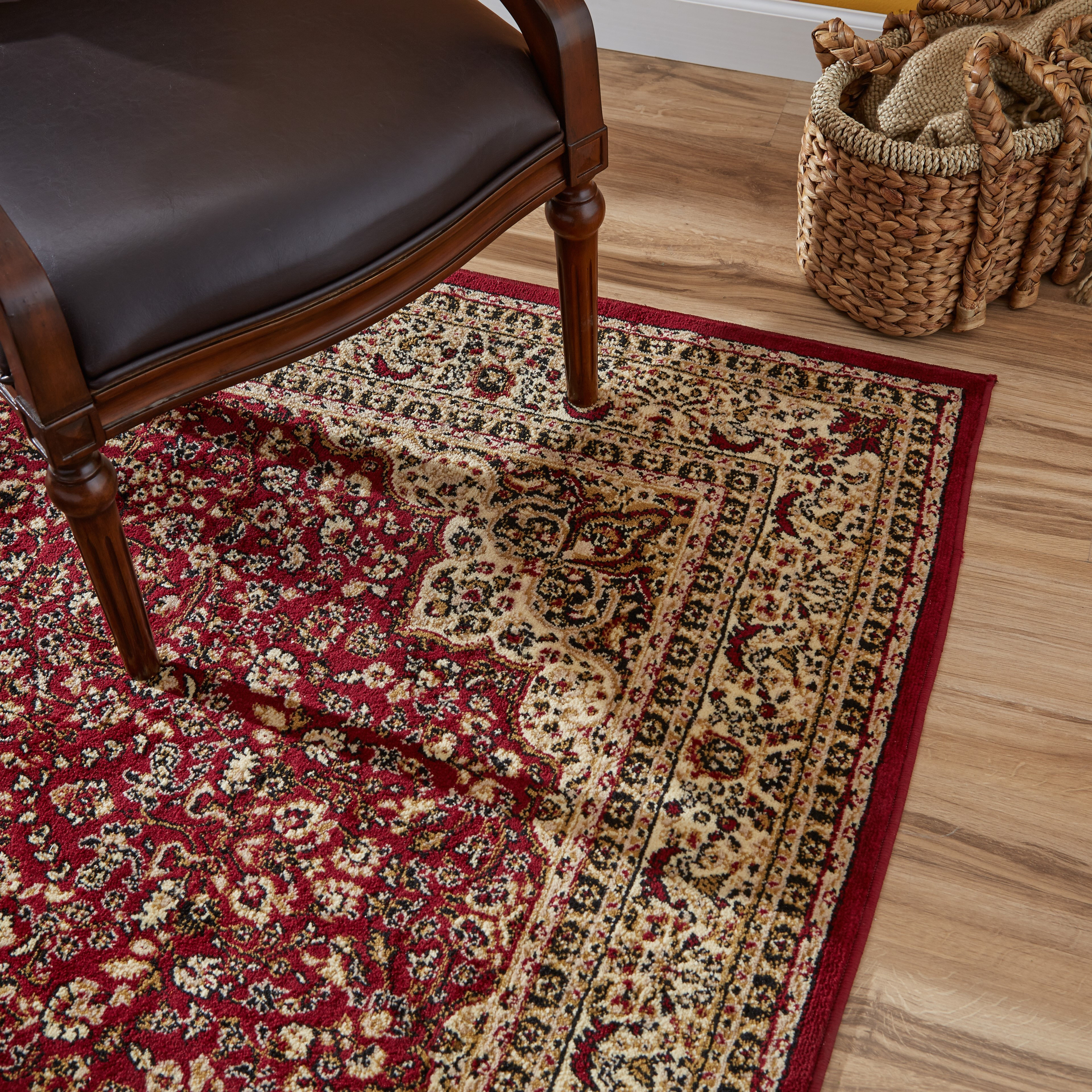 Traditional Area Rug in Maroon | Wayfair