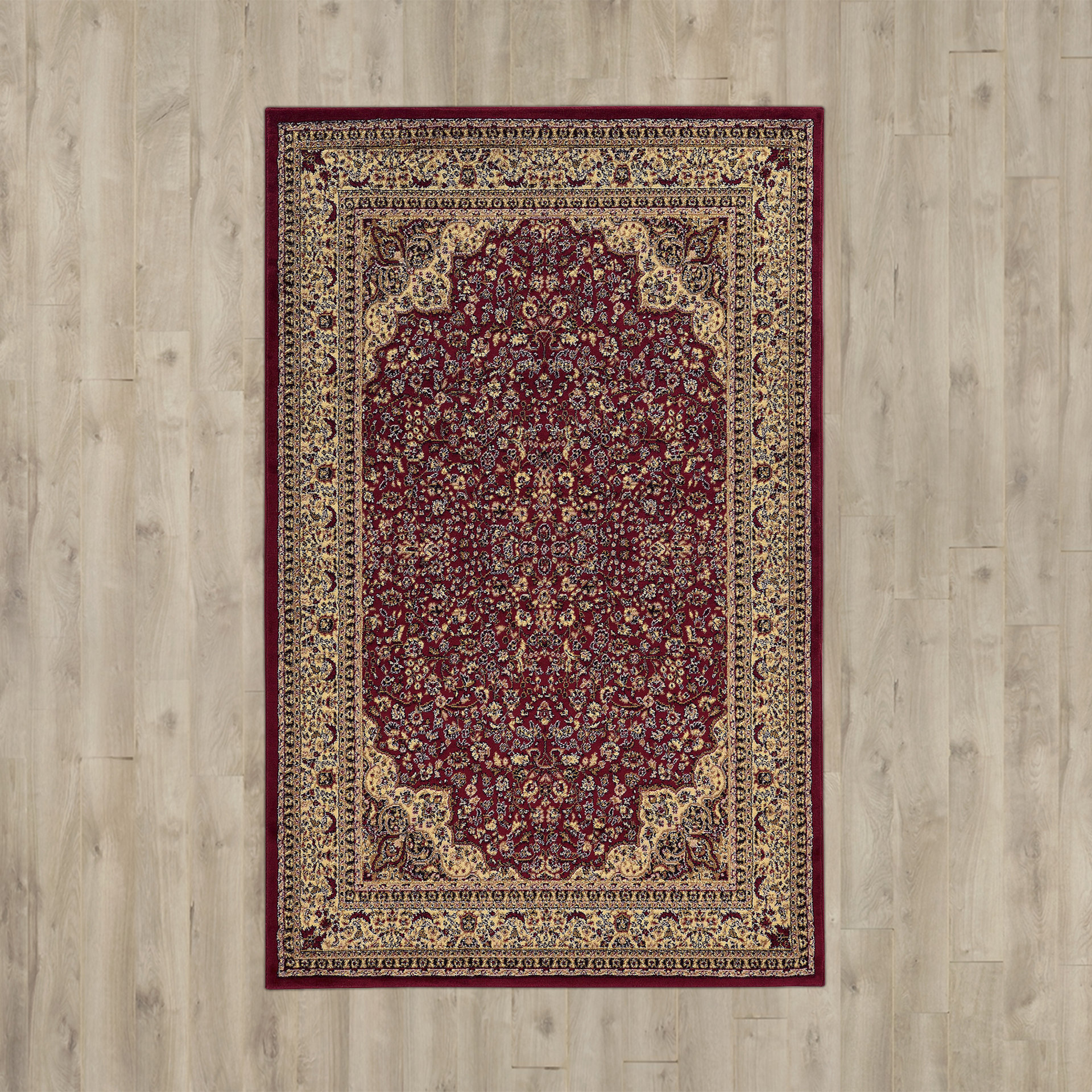 Traditional Area Rug in Maroon | Wayfair