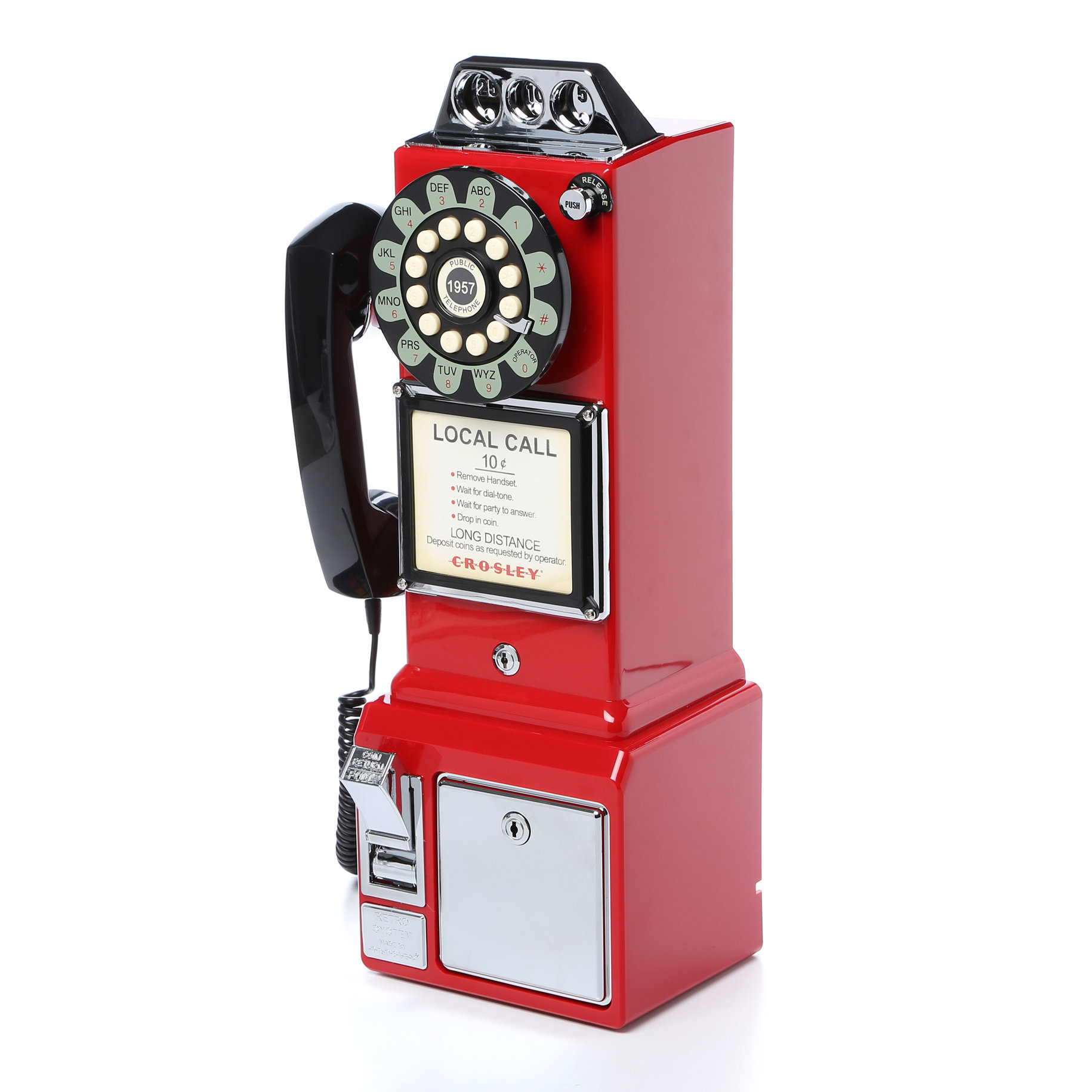 Crosley 1950's Classic Red Pay Phone & Reviews | Wayfair